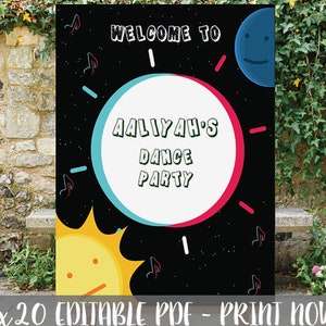 Tik Tok / Musical / Birthday / Party / Welcome / Sign / Banner / Poster ...