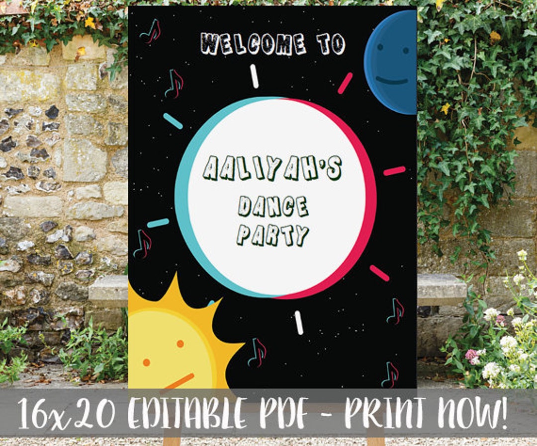 Tik Tok / Musical / Birthday / Party / Welcome / Sign / Banner / Poster ...