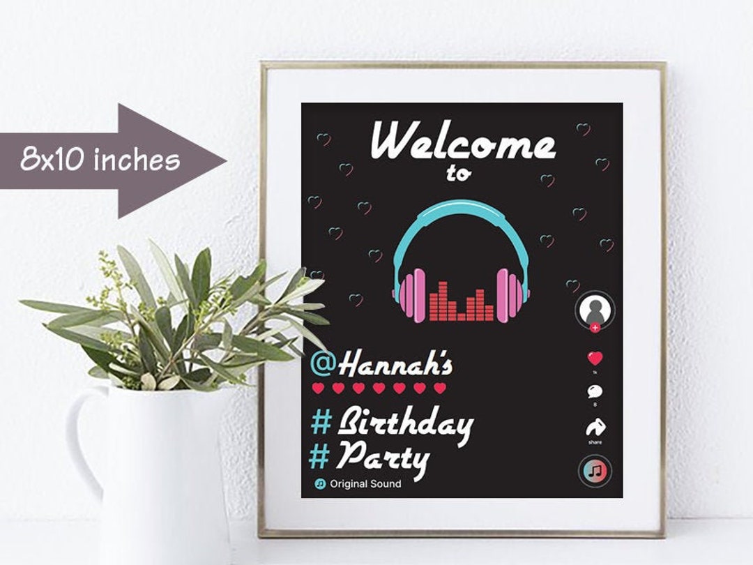 Tik Tok / Musical / Birthday / Party / Welcome / Sign / Banner / Poster ...