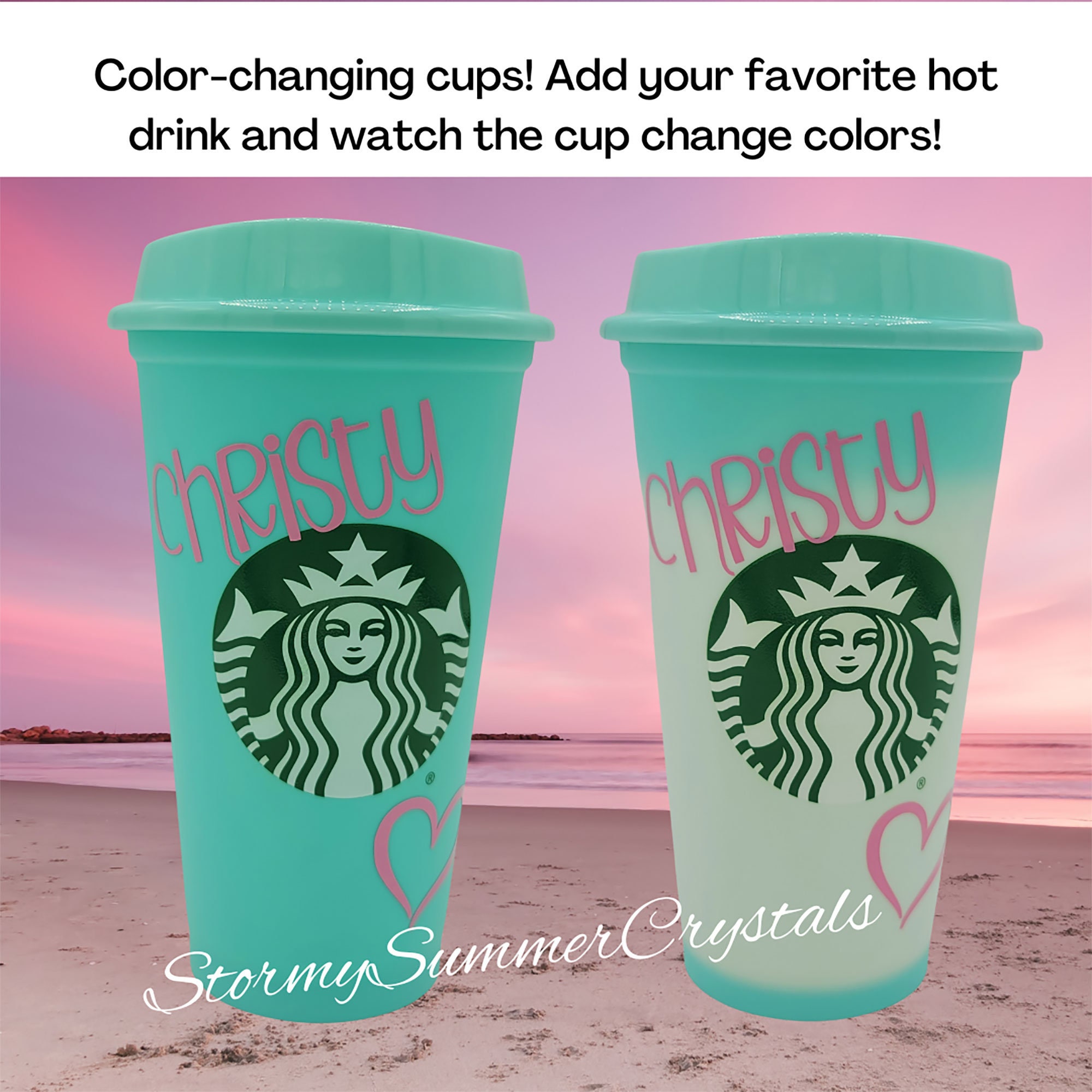 Personalized Color-changing Starbucks Cups | Reusable Grande Hot Cup - Etsy