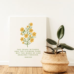 Isaiah 40 Floral Bible Verse Digital Print | Minimalist / Abstract ...