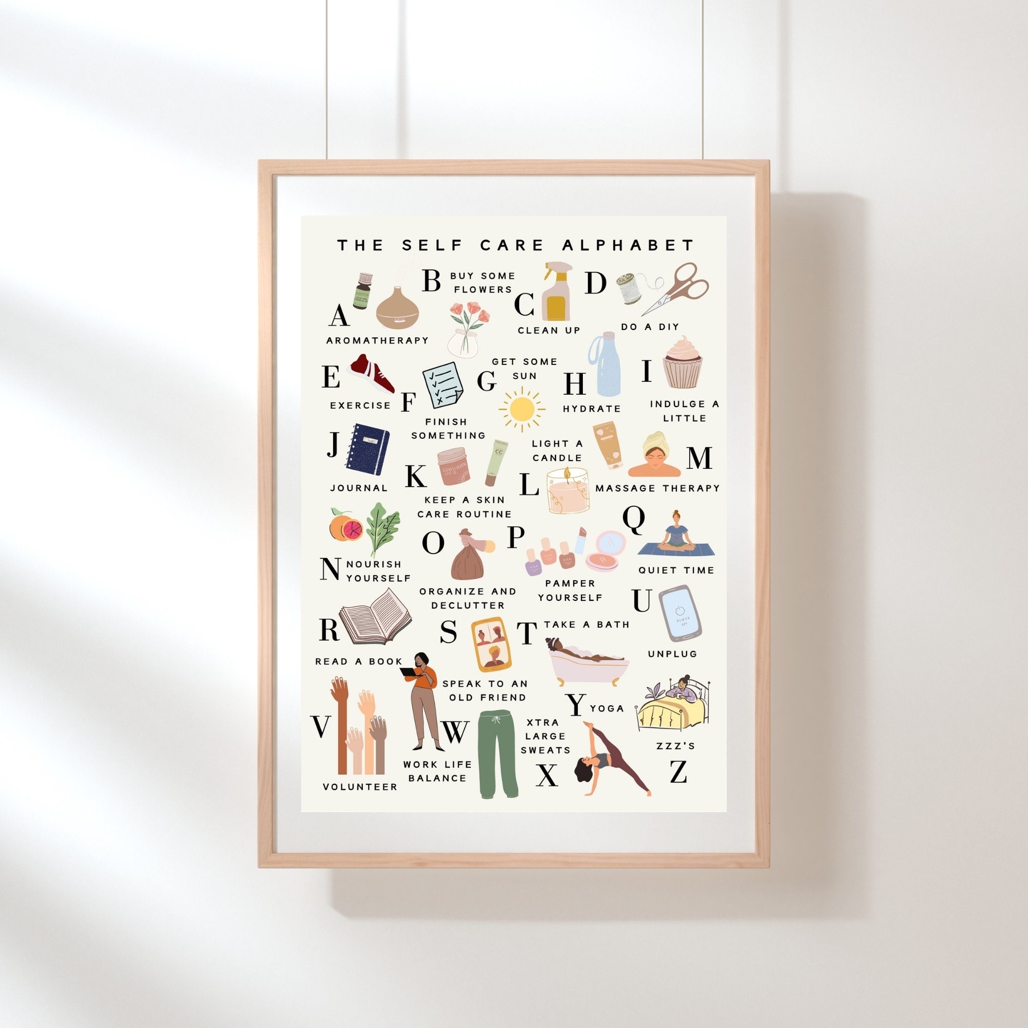 The Self Care Alphabet Self Care Abc's Poster Digital - Etsy