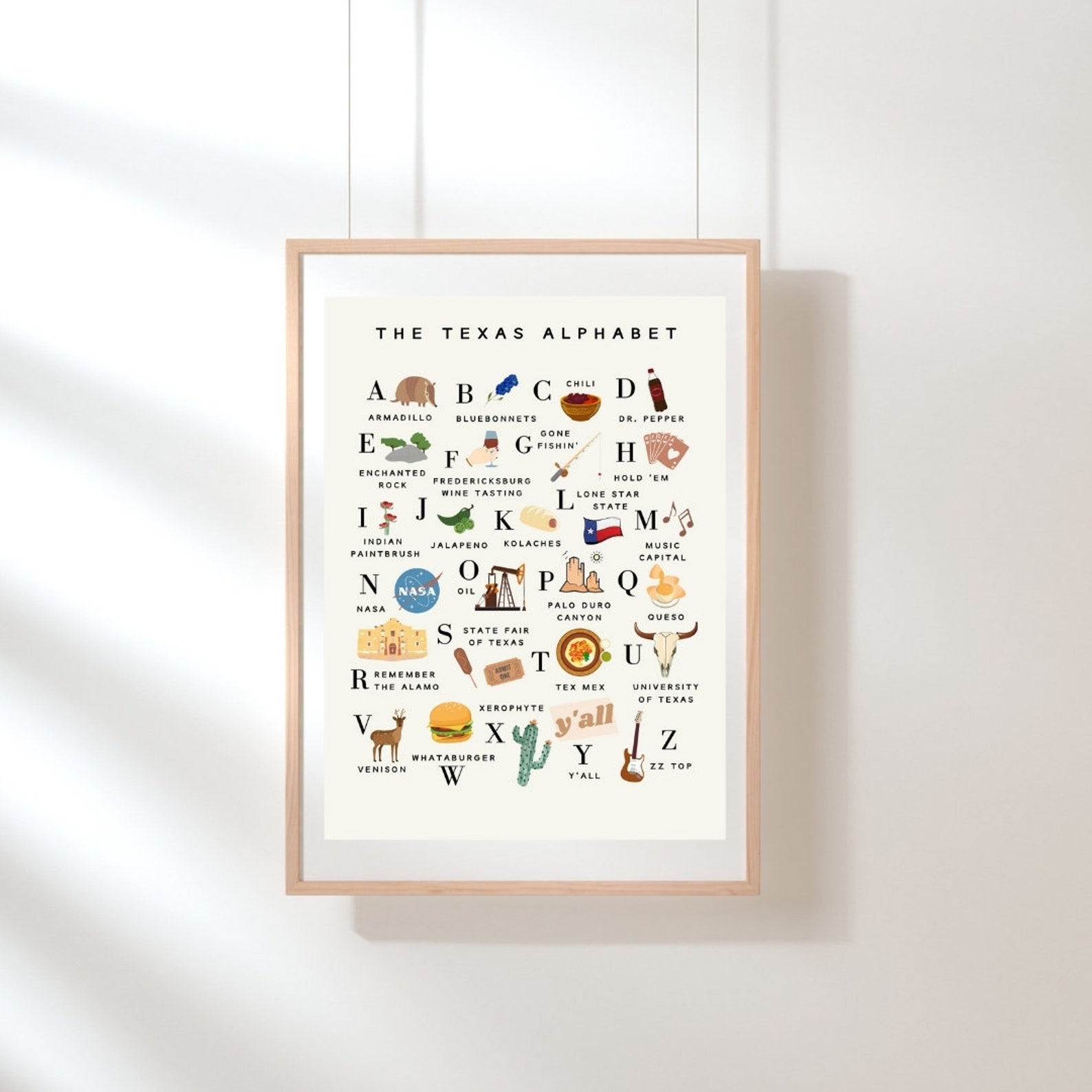 Texas Alphabet Print State of Texas Wall Art Print Texas - Etsy