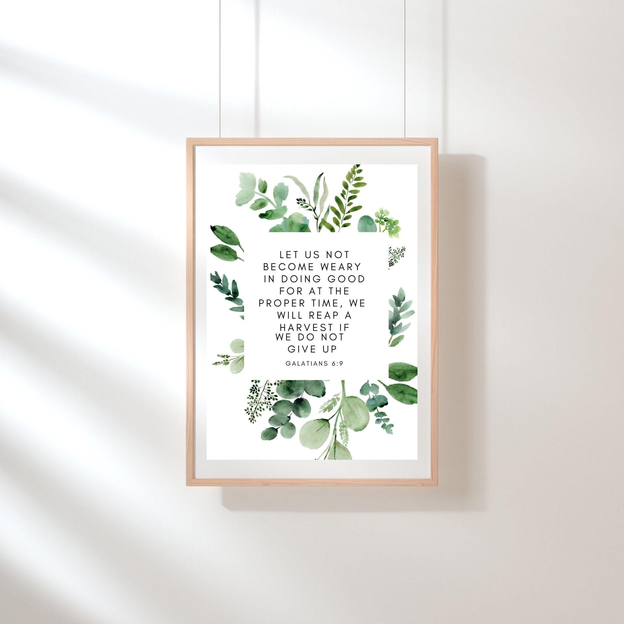Galatians 6:9 Scripture Wall Art Digital Print | Watercolor Eucalyptus ...