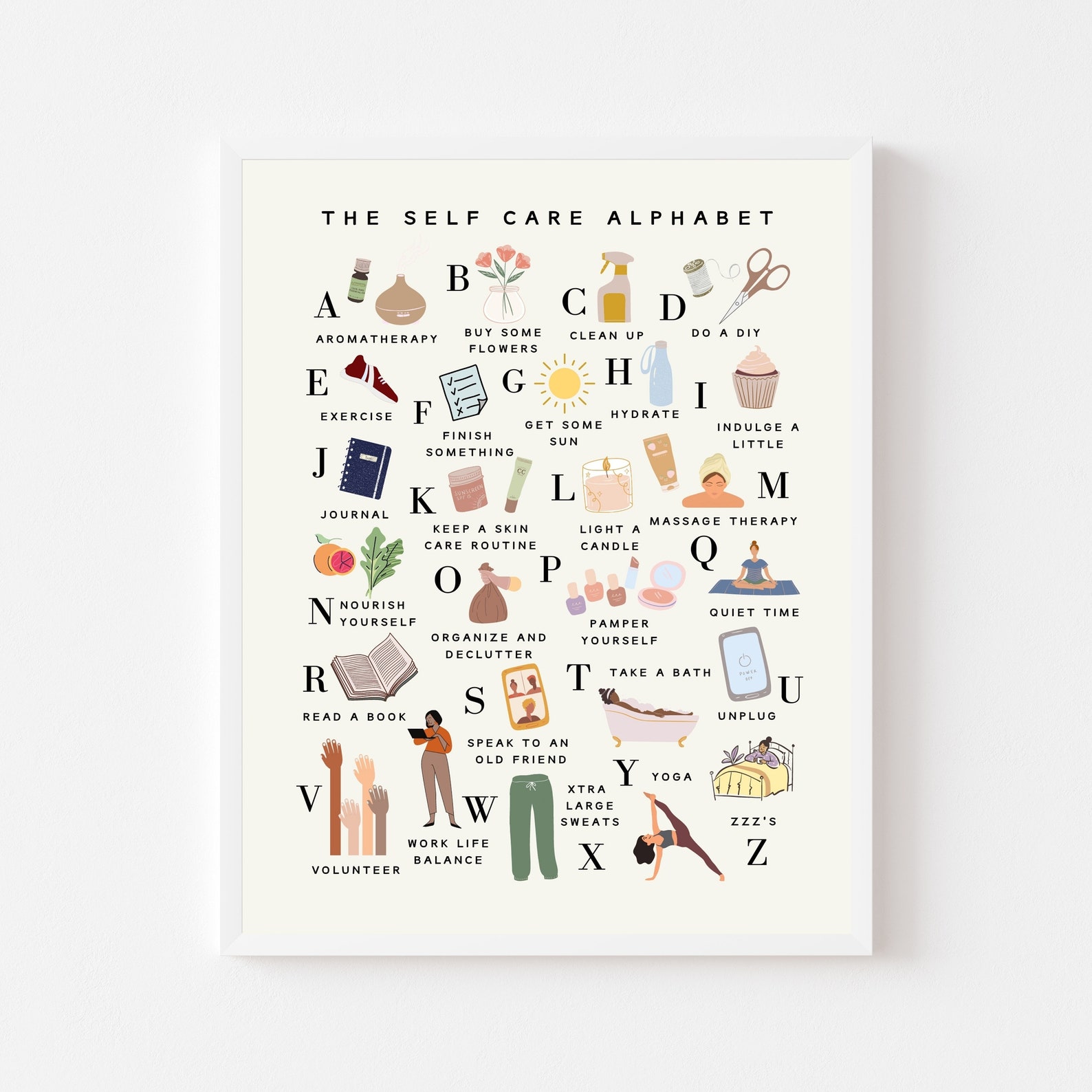 The Self Care Alphabet Self Care Abc's Poster Digital - Etsy