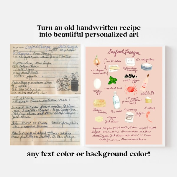 Handwritten Recipe - Etsy