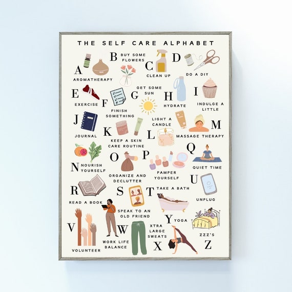The Self Care Alphabet Self Care ABC's Poster Digital | Etsy