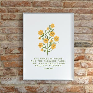 Isaiah 40 Floral Bible Verse Digital Print | Minimalist / Abstract ...
