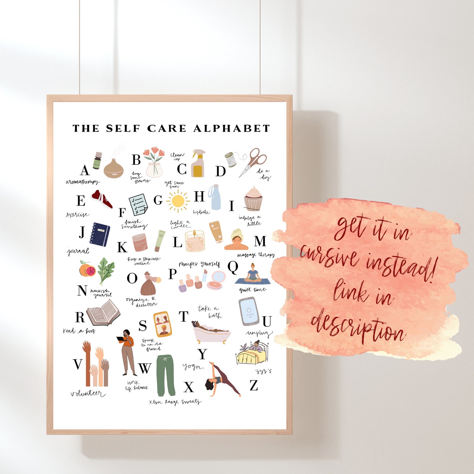 The Self Care Alphabet Self Care Abc's Poster Digital - Etsy