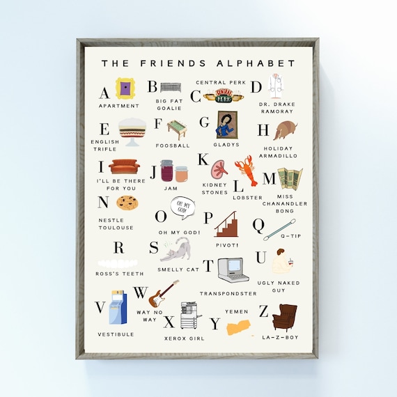Friends TV Show Alphabet ABC's of Friends TV Show | Etsy