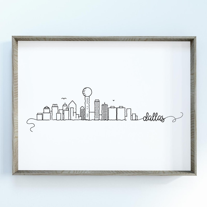 Dallas Skyline Png - Etsy