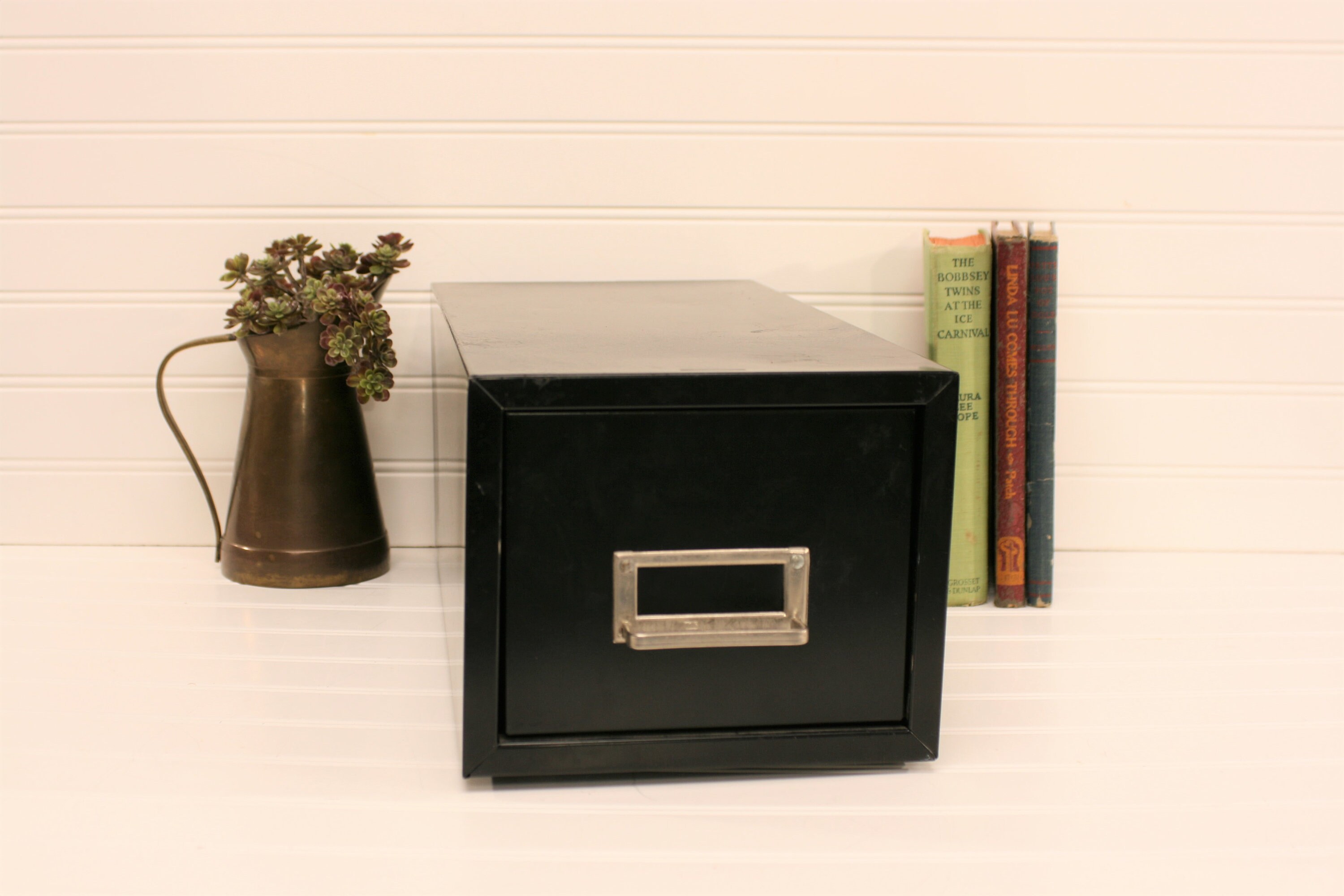 Vintage Steelmaster Black Metal Card Cabinet/office Equipment File Box ...