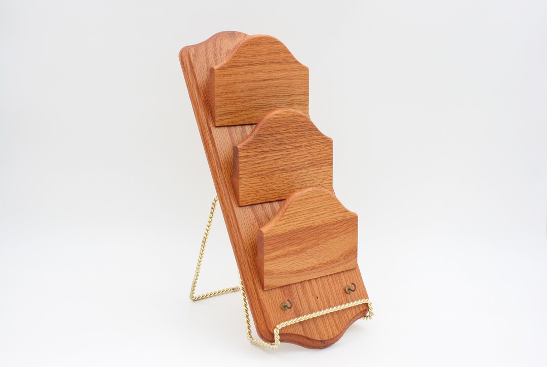 Vintage Mail and Key Holder/solid Oak Wood/three Partitions for ...