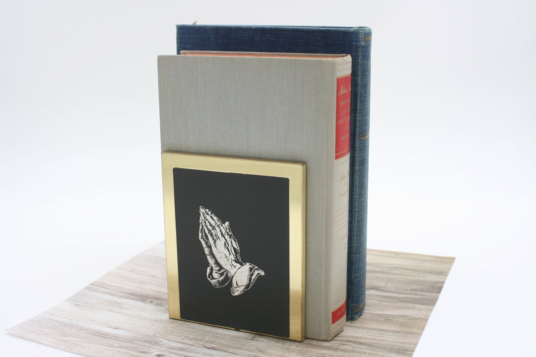 Vintage Praying Hands Metal Bookends/gold Tone and Black Book Ends/park ...