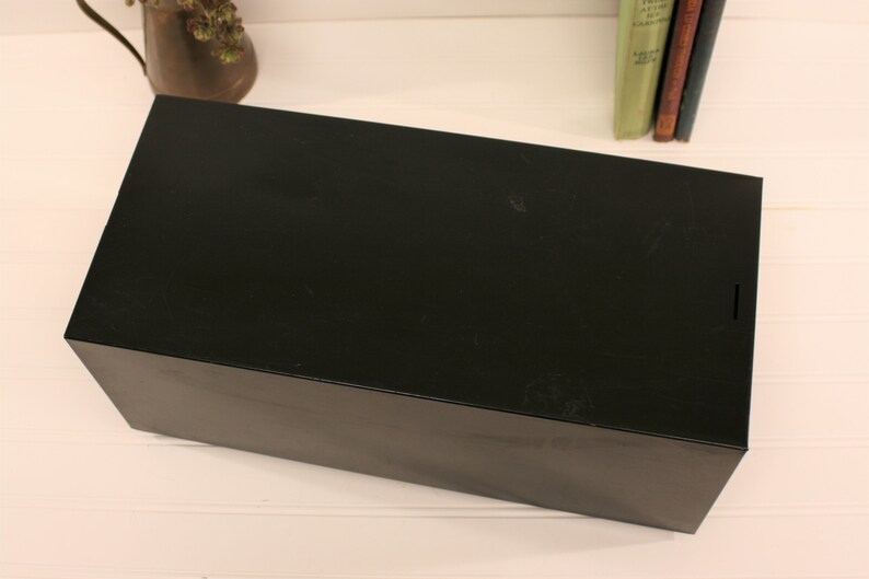 Vintage Steelmaster Black Metal Card Cabinet/office Equipment File Box ...