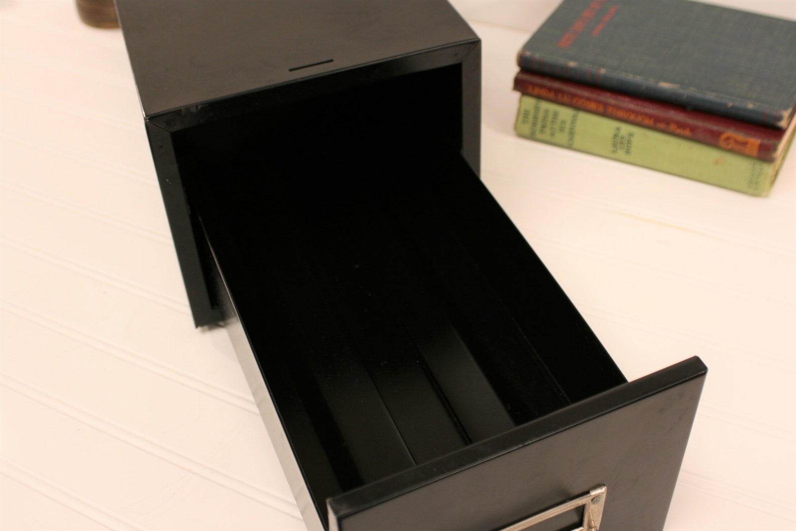 Vintage Steelmaster Black Metal Card Cabinet/office Equipment File Box ...