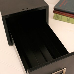 Vintage Steelmaster Black Metal Card Cabinet/office Equipment File Box ...