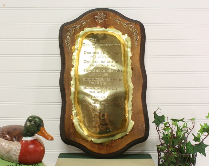 Vintage the Ten Commandments Wall Plaque/christian Wall Art/scripture ...