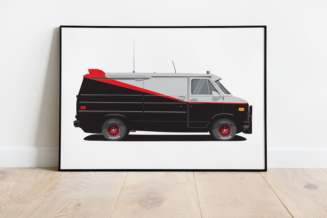 1980s GMC Vandura A-team Van Illustration, Custom Poster, Vehicle Art ...