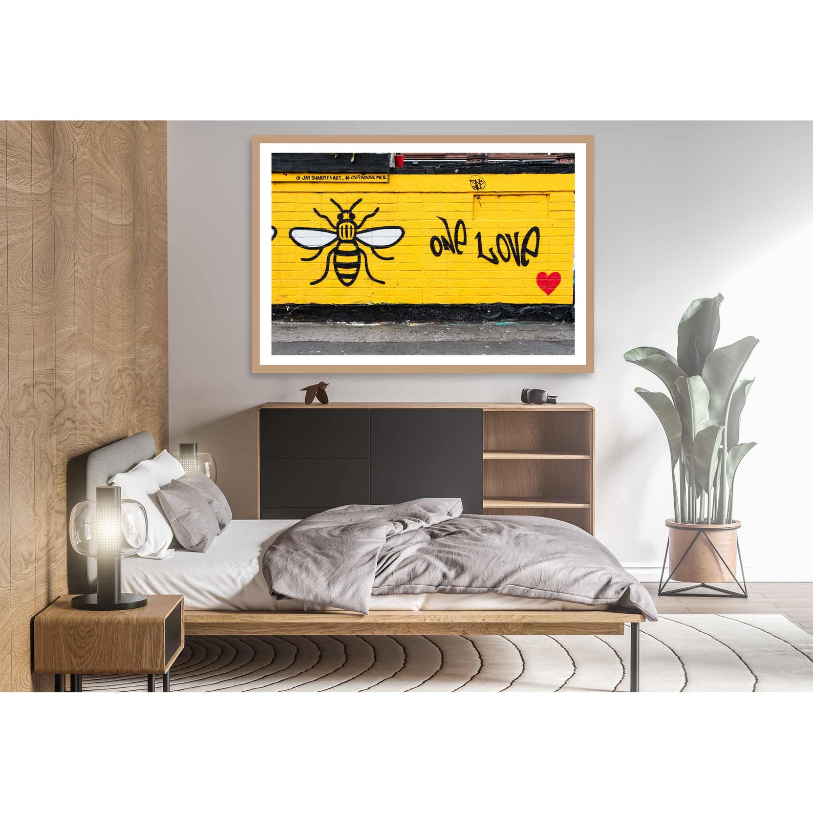 One Love Manchester Bee Mural Graffiti Street Fine Art Digital ...