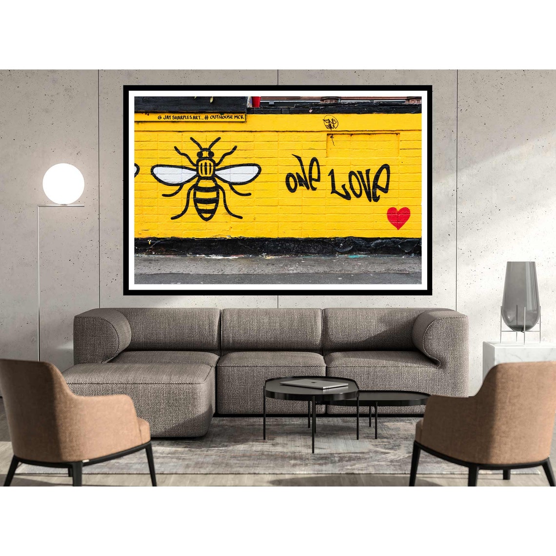 One Love Manchester Bee Mural Graffiti Street Fine Art Digital ...