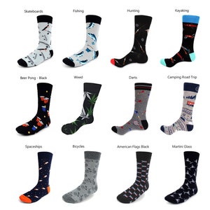 Men's Meat Lovers & Multiple Patterns Available Novelty Fun Crew Socks ...