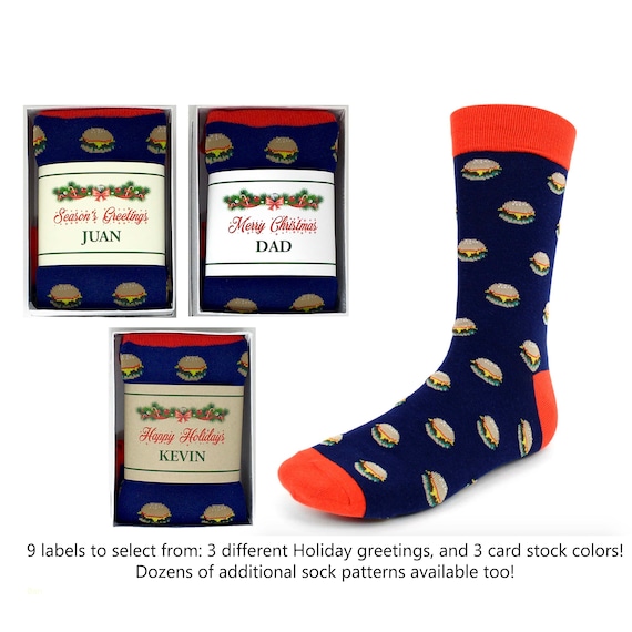 1 Pr Men's Cheeseburger Novelty Socks Multiple Patterns - Etsy