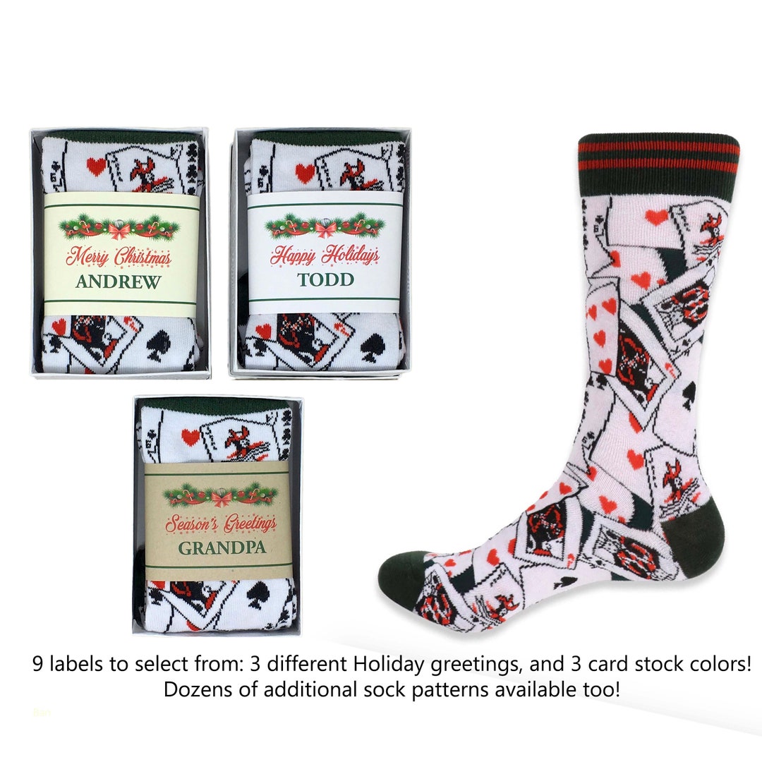 1 Pr Men's Playing Cards W/ Green Trim Novelty Socks - Multiple ...
