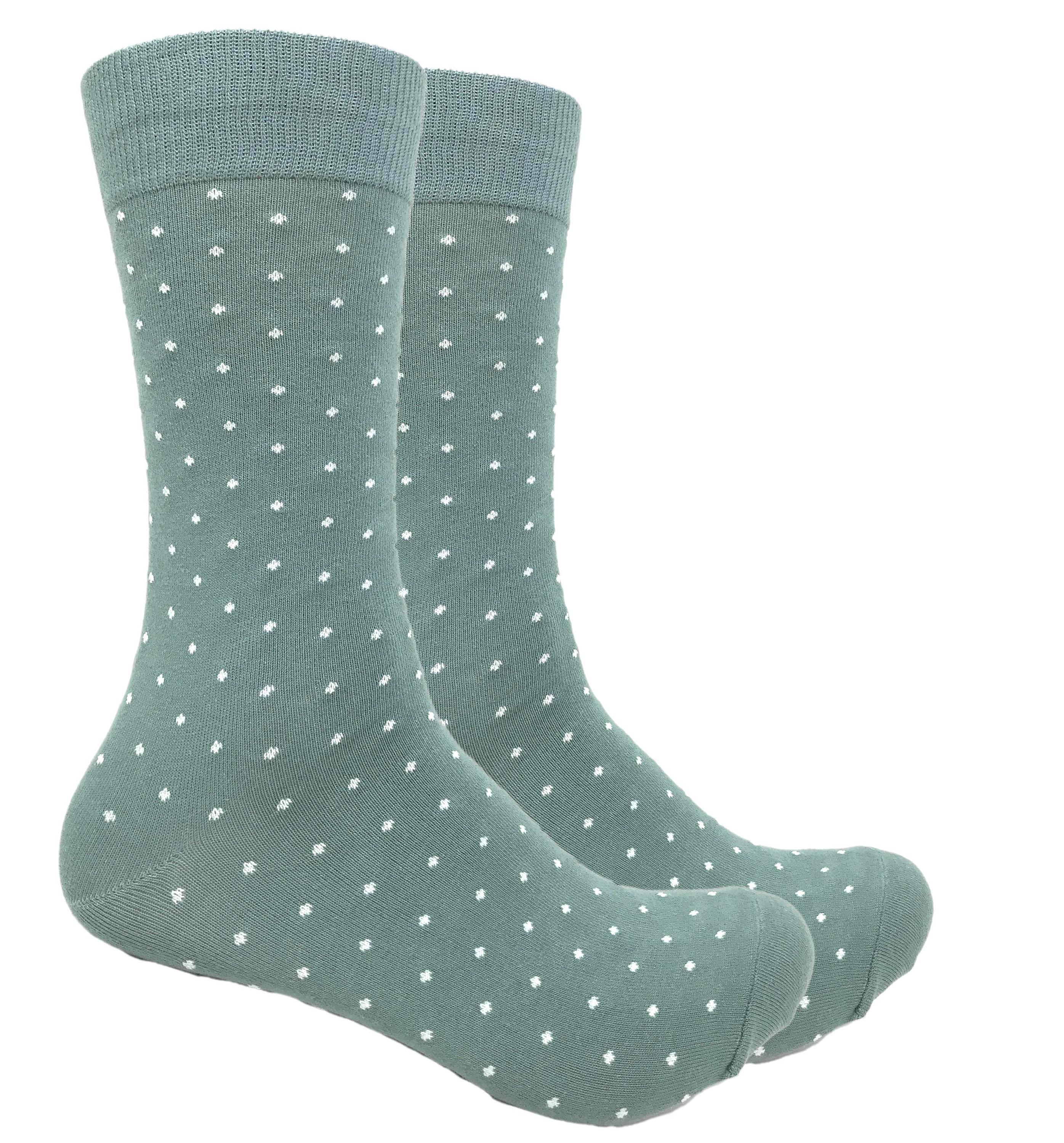 Sage Green Polka Dot Socks , 1 Pair Men's Personalized Groomsmen ...