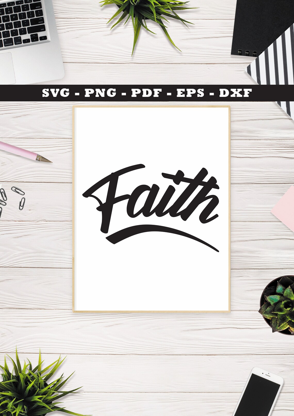Faith Typography for Jesus | Cut File Clipart Svg, Png, Pdf, Eps, Dxf ...