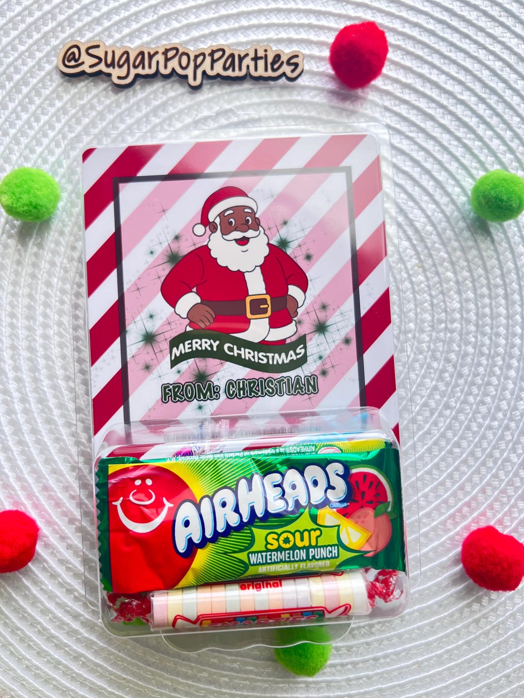 Personalized Black Santa Christmas Treat Pack Boxes| Cute Classroom ...