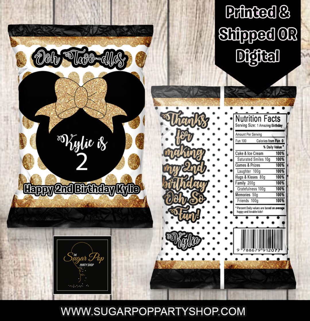 Minnie Mouse Chip Bag, Minnie Mouse Head, Minnie Mouse in Black, Minnie ...