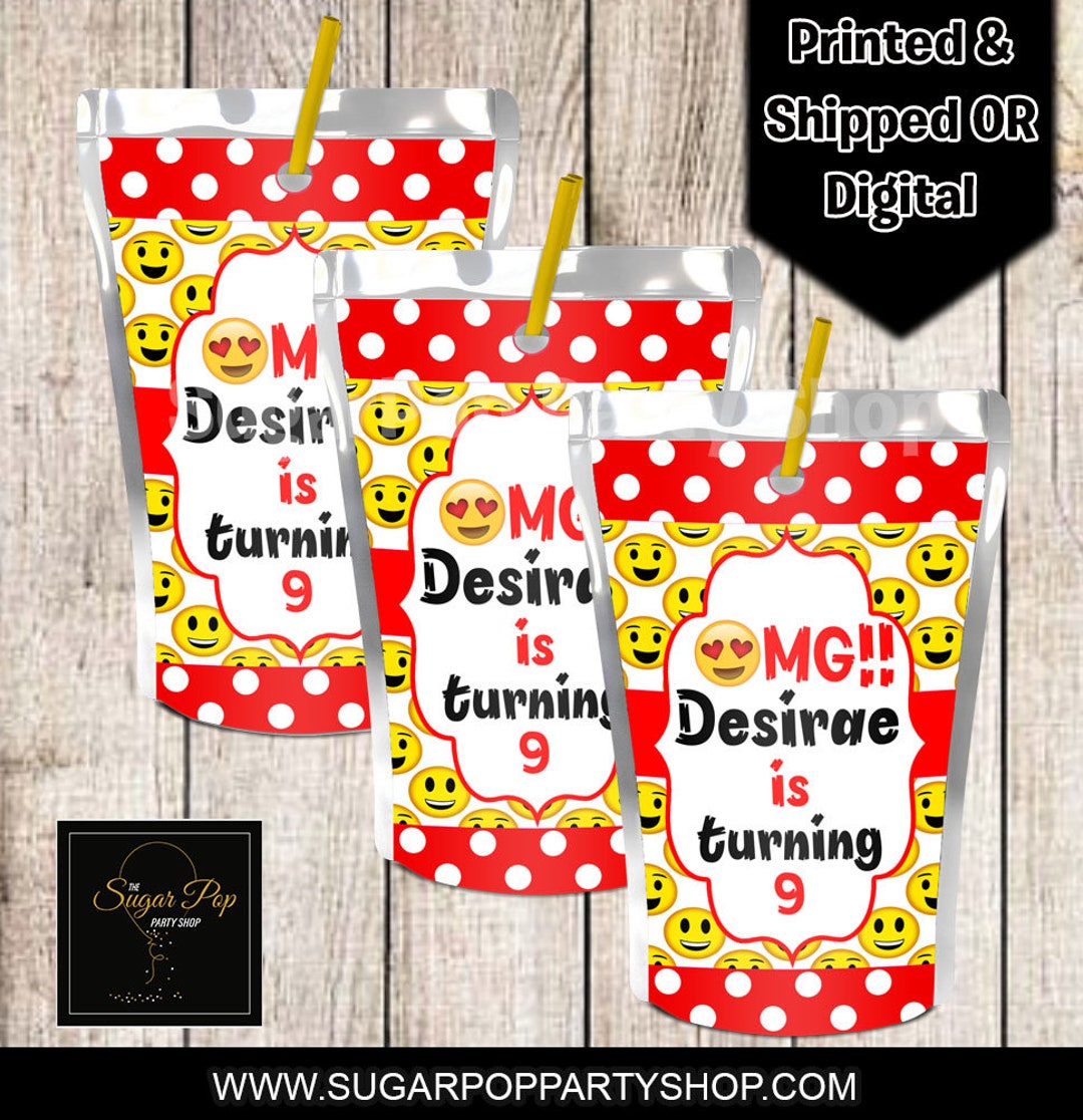 Emoji Party Treats, Emoji Party Favors, Smiley, OMG, Digital, Printed ...