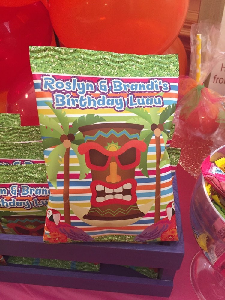 Luau Party Chip Bag Aloha Party Luau Party Favors Luau | Etsy