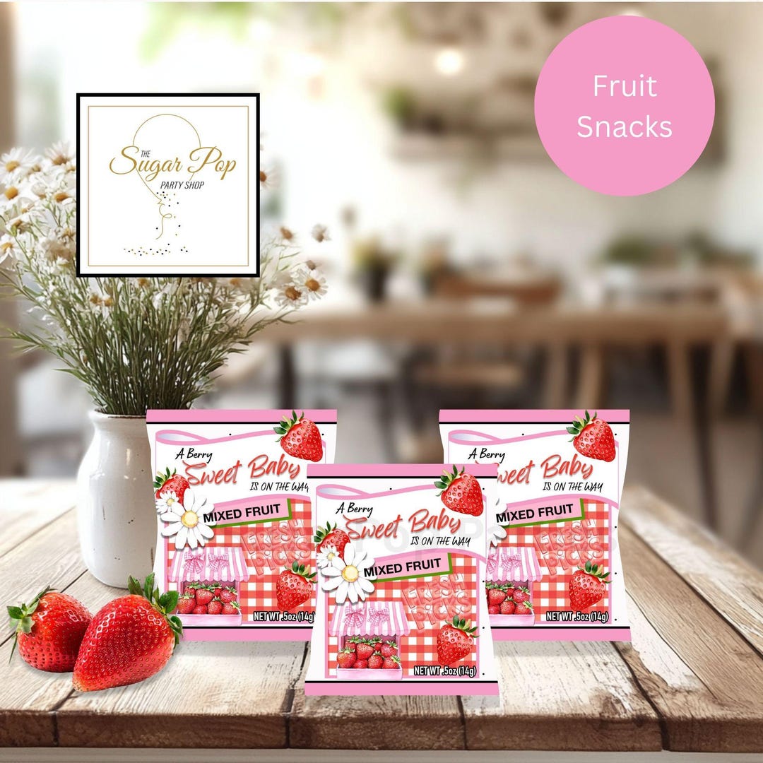 Instant Download| Berry Sweet Baby| Printable Fruit Snack Gummy Labels ...