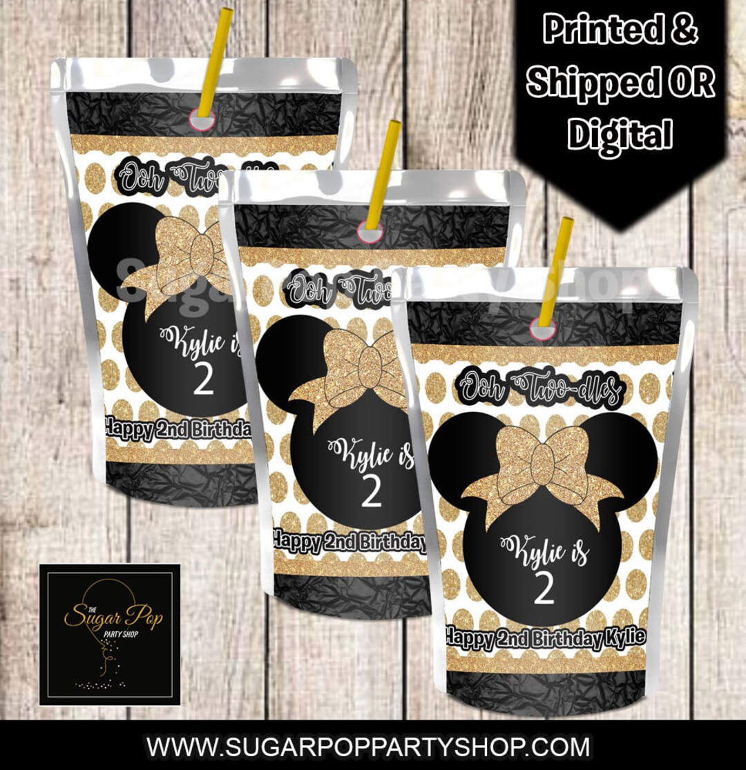 Minnie Mouse Birthday Party, Minnie Mouse Juice Pouch, Minnie Mouse ...