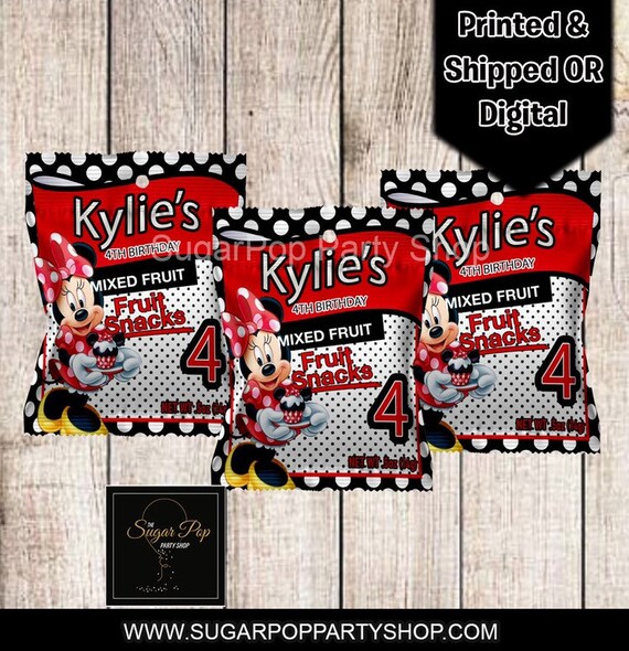 Minnie Mouse Minnie Mouse Fruit Snacks Minnie & Mickey Party | Etsy