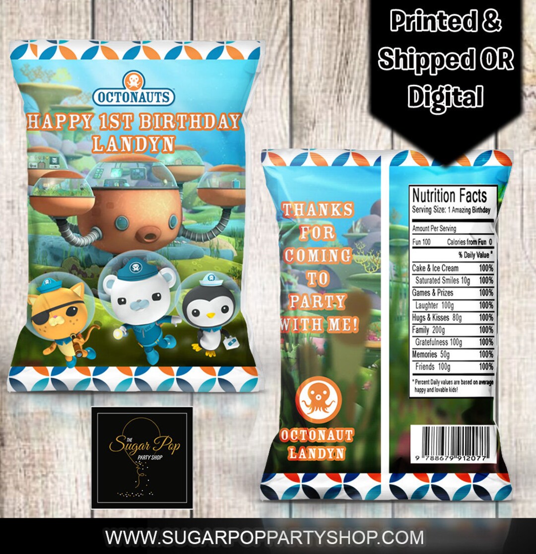 Octonauts Party Chip Bag, Octonaut Favors, Digital, Printed, Shipped ...