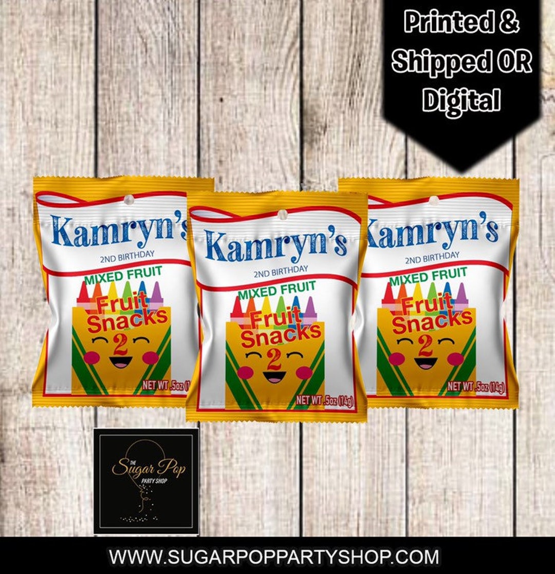 Fruit snacks, Crayola Party, Crayon fruit snacks, crayon Invite ...
