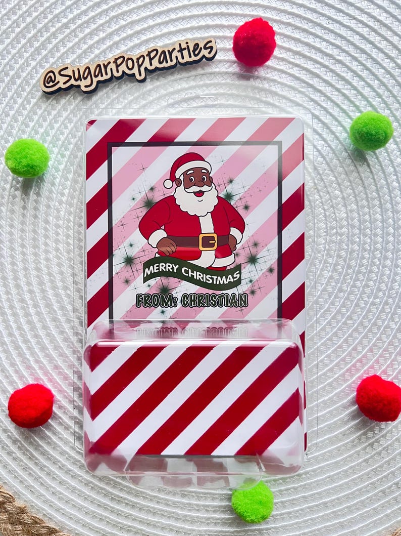 Personalized Black Santa Christmas Treat Pack Boxes| Cute Classroom ...