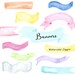 Watercolor Banners Clipart, Ribbon Banners Clip Art, 12 Hand Painted ...
