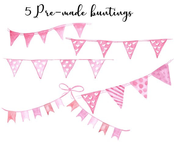 Pink Bunting Clip Art