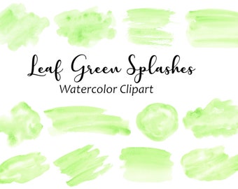 Olive Green Watercolor Splashes and Splotches Clipart 12 | Etsy