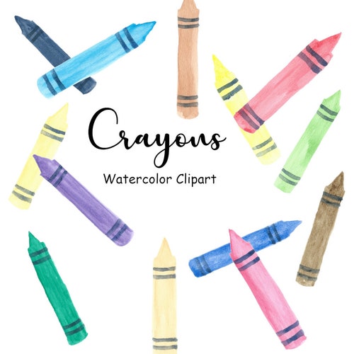 Watercolor Back to School Clipart Borders Apple Crayons and - Etsy