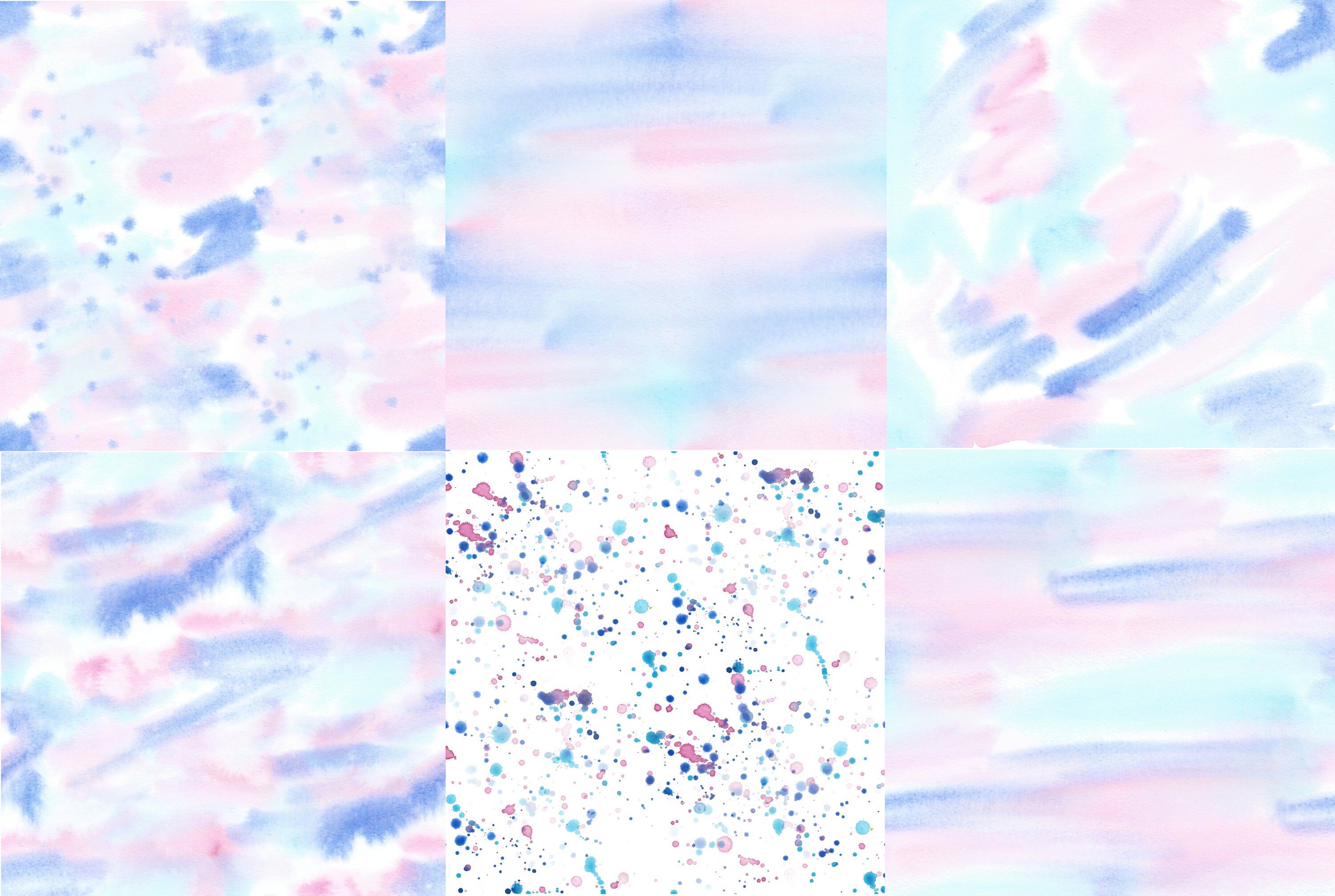 Watercolor Digital Paper, Seamless Background Texture, Hand Painted ...