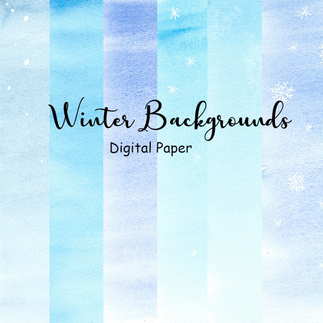 Watercolor Winter Digital Paper, Scrapbook Paper, Background Texture 12 ...