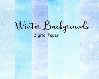 Watercolor Winter Digital Paper Scrapbook Paper Background - Etsy