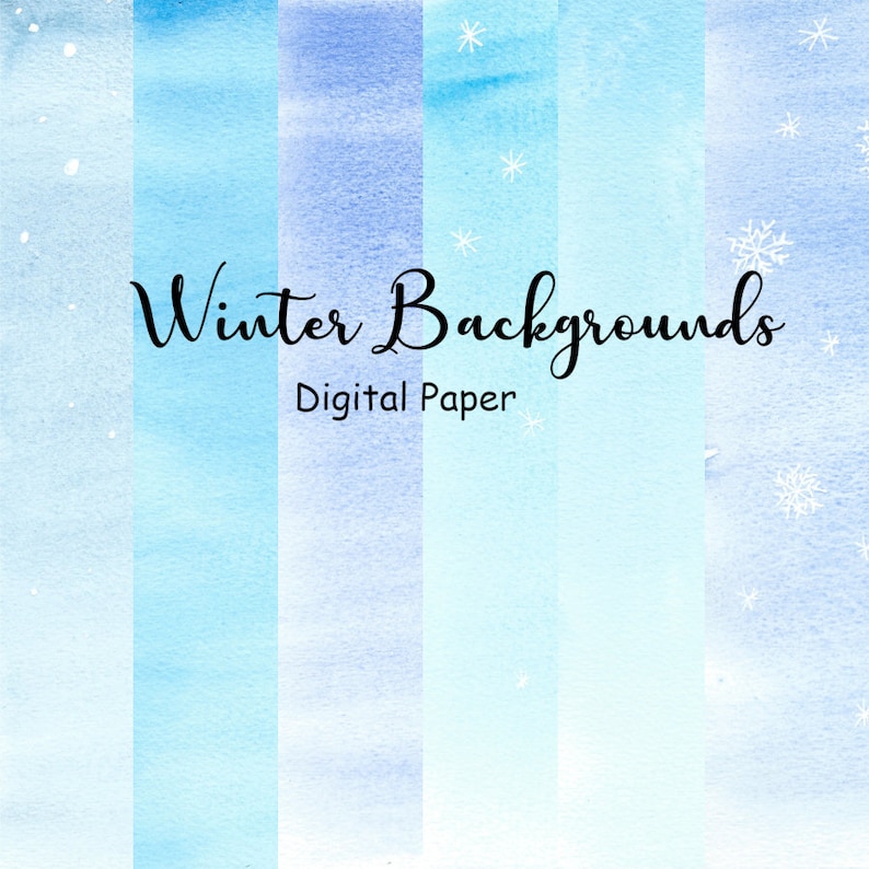 Watercolor Winter Digital Paper Scrapbook Paper Background | Etsy