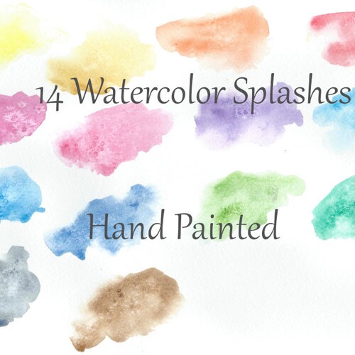 Hand Painted Watercolor Spots Clipart / Splashes and Splotches - Etsy
