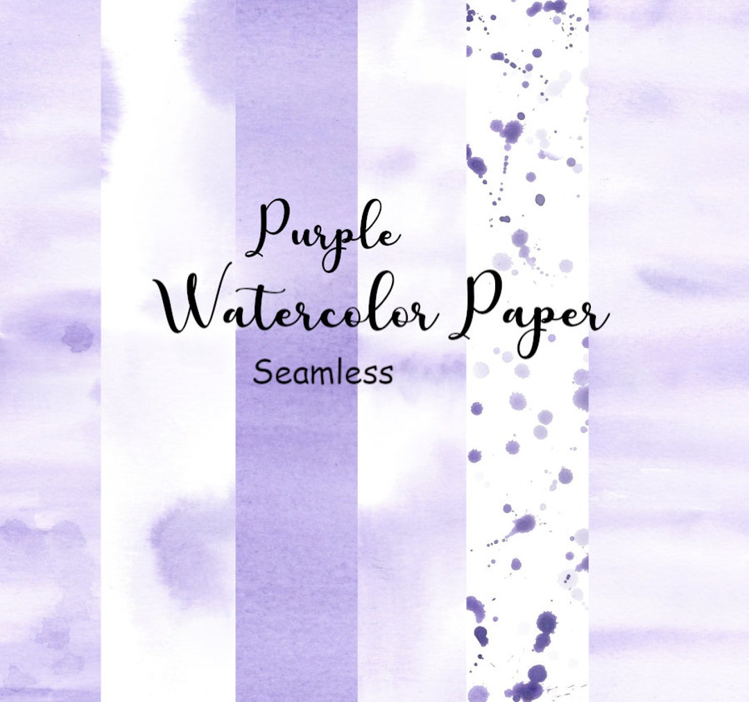 Purple Watercolor Digital Paper, Seamless Background Texture, Hand ...